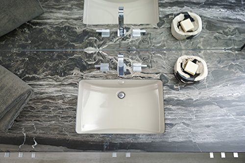 KOHLER 2215-0 Ladena Rectangular undermount Bathroom Sink with Curved Bottom, 23-1/4" W x 16-1/4" L, White