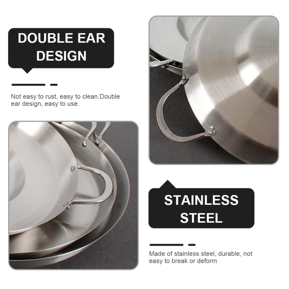 Hemoton Comal Cazo Stainless Steel Concave Comal para Tacos Heavy Duty Outdoors Cazo Griddle Fryer Cookware Wok Pan Fry Pans Chicharron Deep Frying Bowl Cookware Para Carnitas 38cm/15