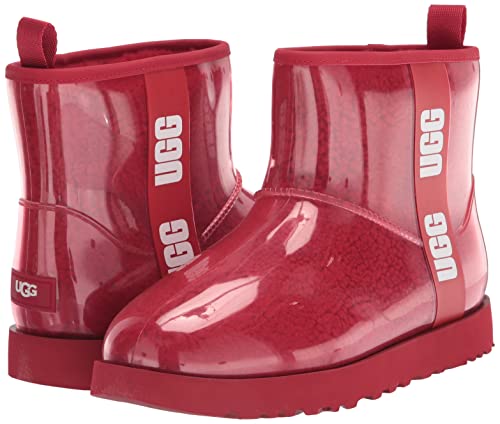 UGG Women's Classic Clear Mini Fashion Boot, Samba Red, 7