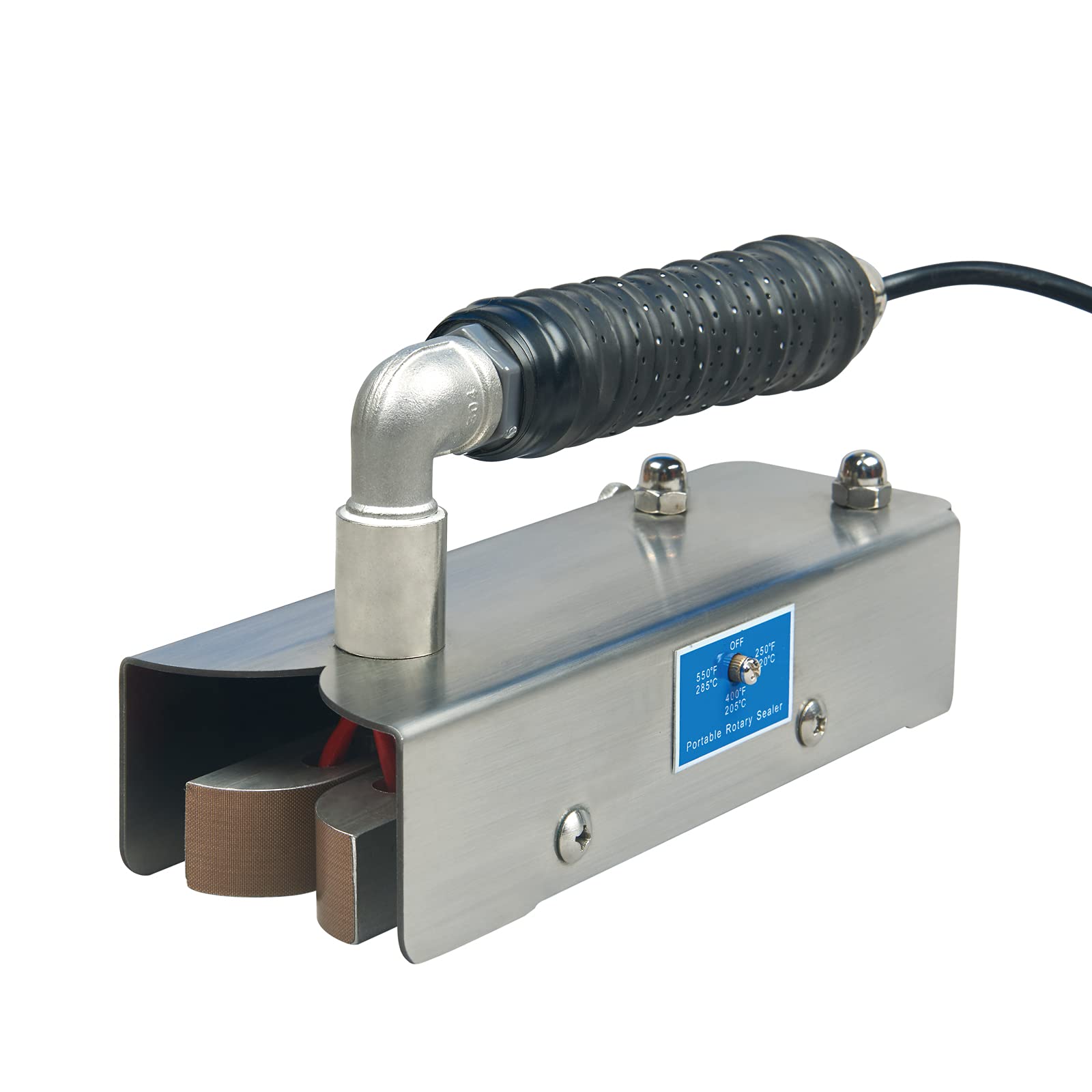 Sgpkme Continuous Hand Rotary Bag Sealer Model ROS-25 Stainless Steel Portable Directly-heated Hand Held Sealer For Industrial Bag,Cement Bag,Cowhide Bag