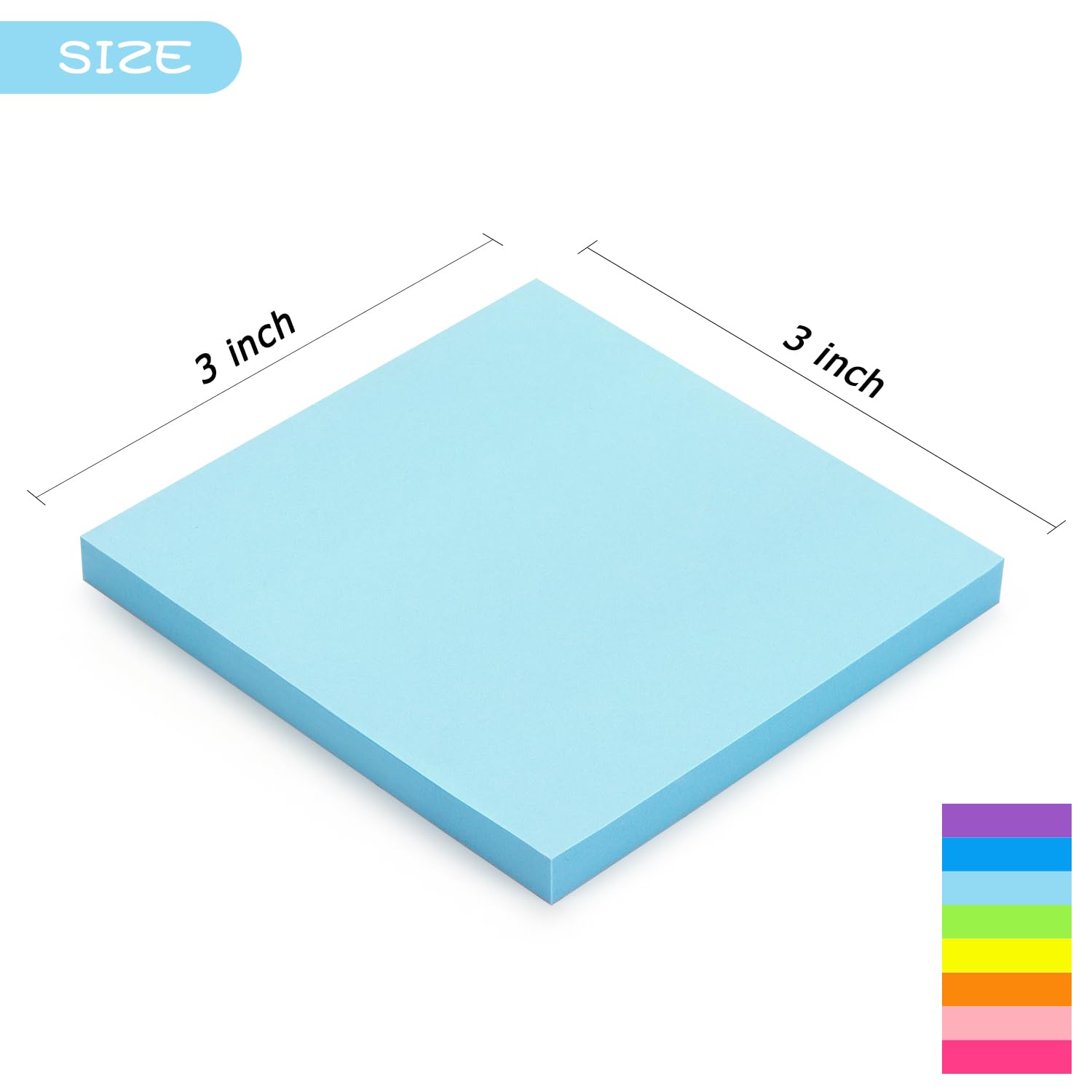 Early Buy 8 Pads Sticky Notes 3x3 Self-Stick Notes 8 Bright Color Sticky Notes, 85 Sheets/Pad