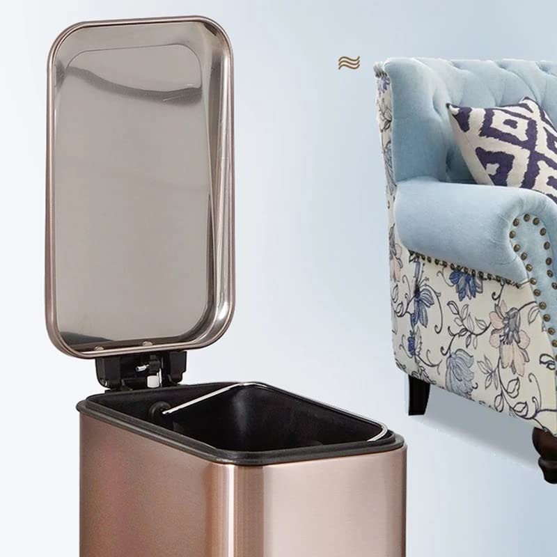 LIRUXUN Gallon Soft-Close Trash Can Foot Pedal Stainless Steel