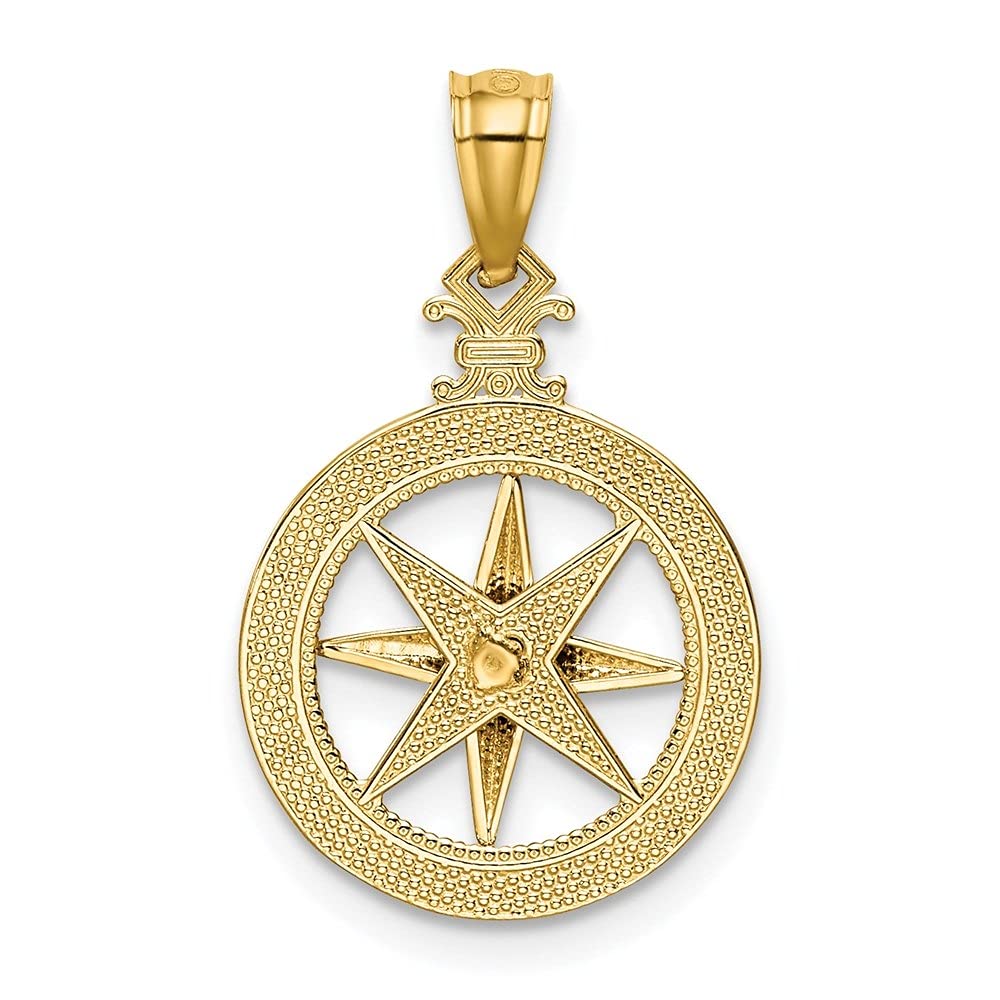 Diamond2Deal 14k Yellow Gold Polished Compass Pendant for Women