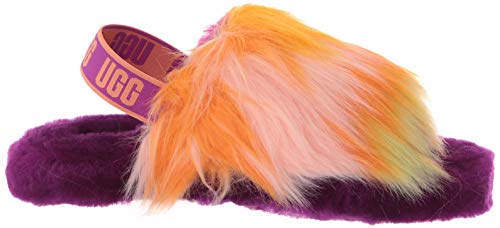 UGG girls K Fluff Yeah Slide Tie Dye Slipper, Berrylicious, 6 Big Kid US