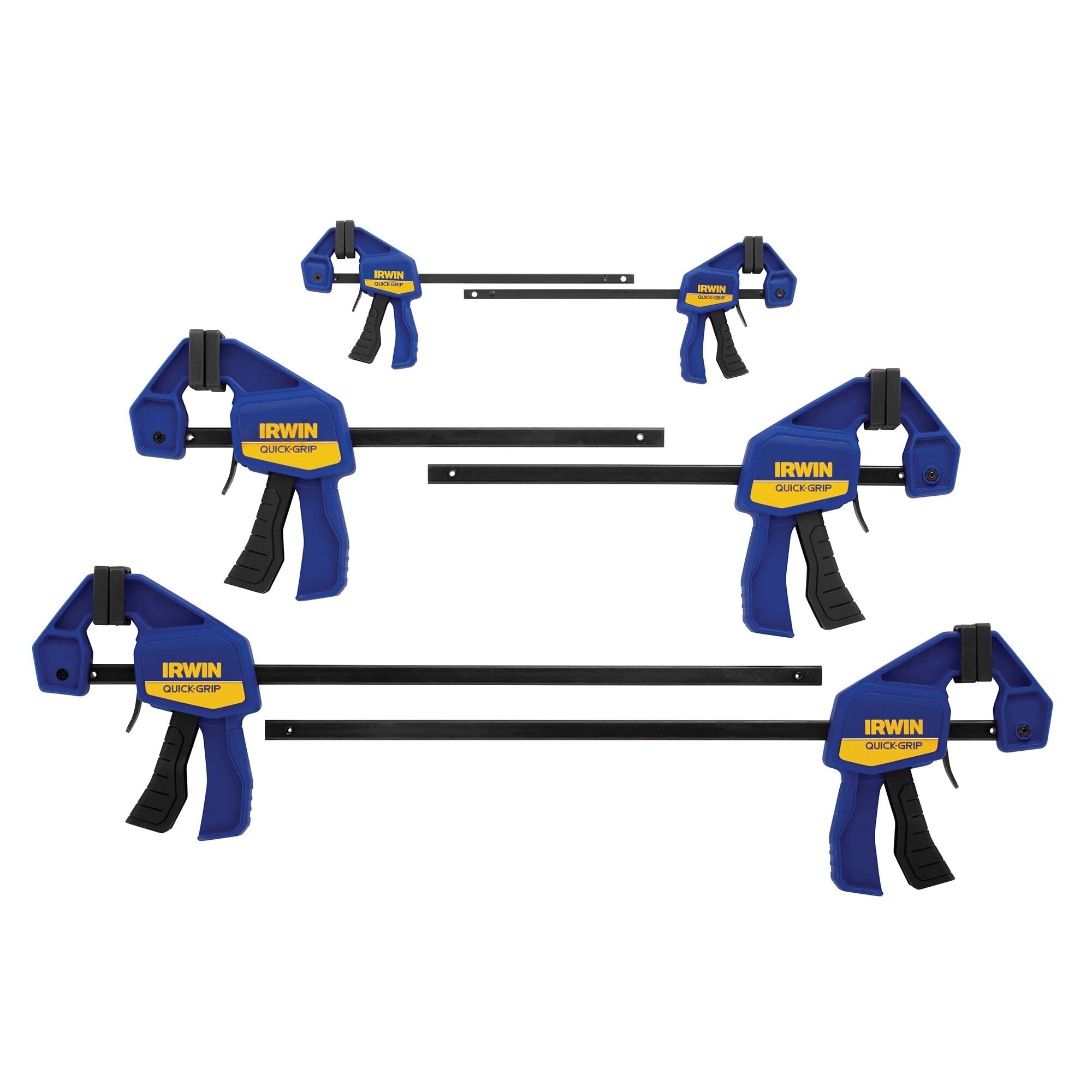 IRWIN QUICK-GRIP Bar Clamps for Woodworking, One-Handed, Mini, 6-Pack (1964749)