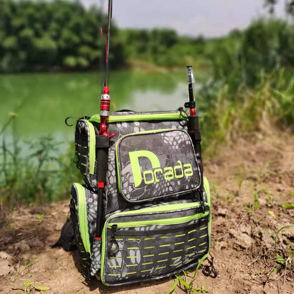 DORADA FISHING Tackle Backpack Large Waterproof Multifunctional Tackle Bag Storage Without Trays