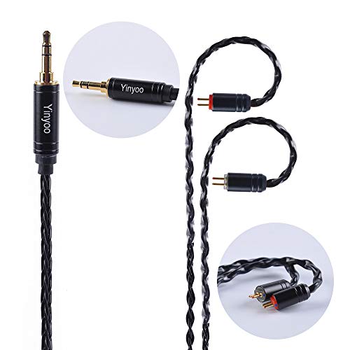 YINYOO Upgraded Replacement Earphones Cable 8 Core Silver Plated Copper IEM Cable with 2pin 0.78mm for kz zst zsn-pro-x zs10-pro zs10-pro-x dqs zex edx as16 cca CRA c10 c12 ccz Melody kbear ks1 ks2