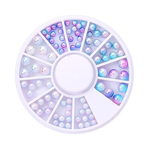 Disc 12 Grid Nail Pearl Jewelry Half Round Flat Bottom Round Mix Heteromorphic Jewelry Creative Diy Nail Accessories qVy103 (F, One Size)