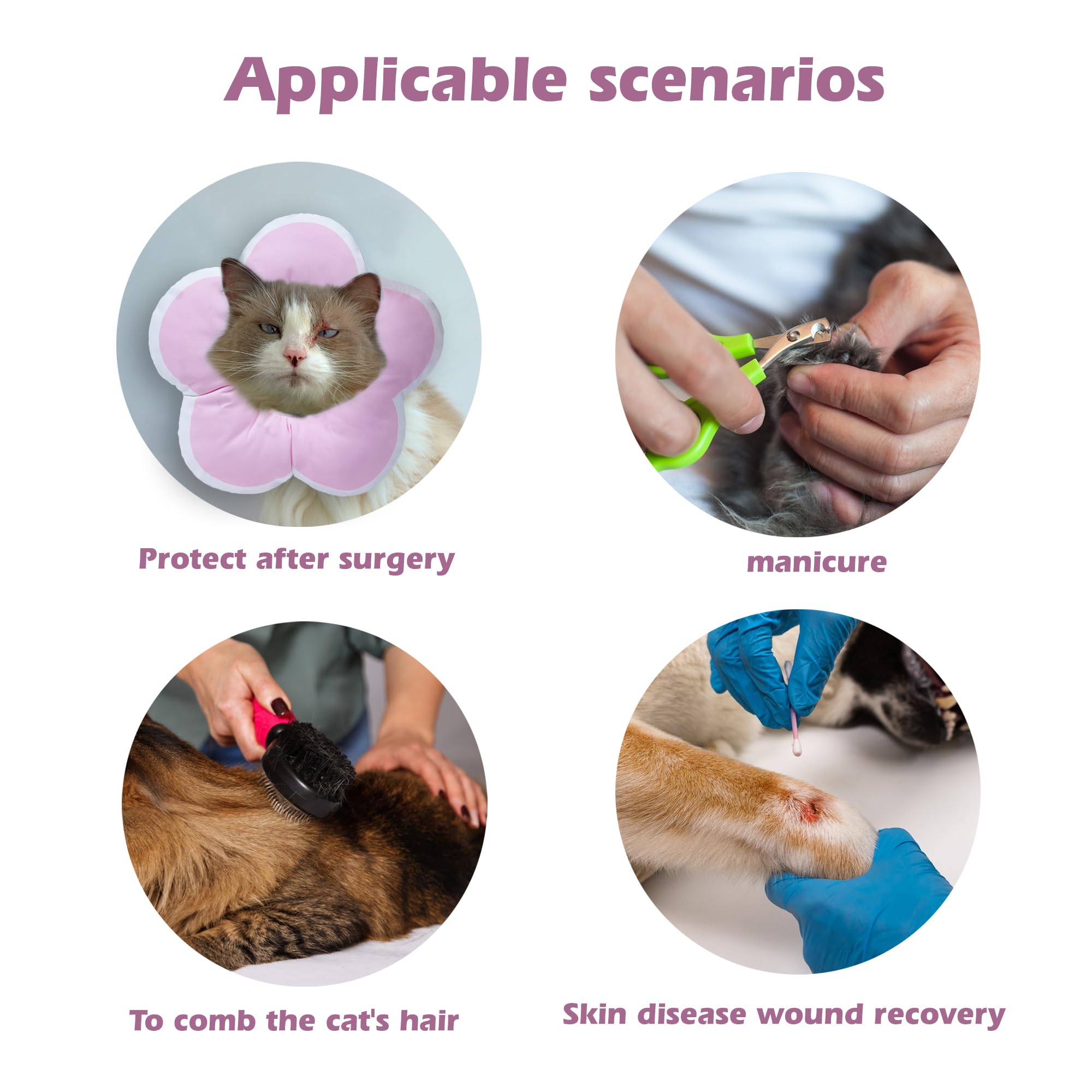 LOVITIANCE Dog Cones for Small Dogs,Comfortable Adjustable Soft Dog Cone After Surgery,Soft Protective Recovery Cone for Dogs and Cats,Washable Dog Elizabethan Collar Stop Licking Wounds (Pink, S)