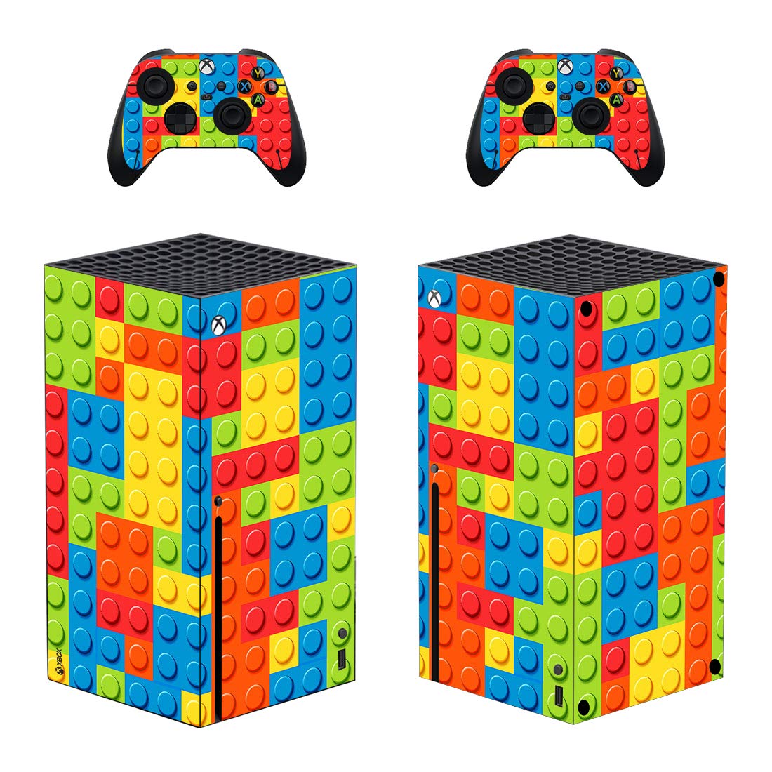 FELIPE SEIJI KUBA Protective Vinyl Skin Decal Cover for Xbox Series X Console Wrap Sticker Skins with Two Free Wireless Controller Decals multi color