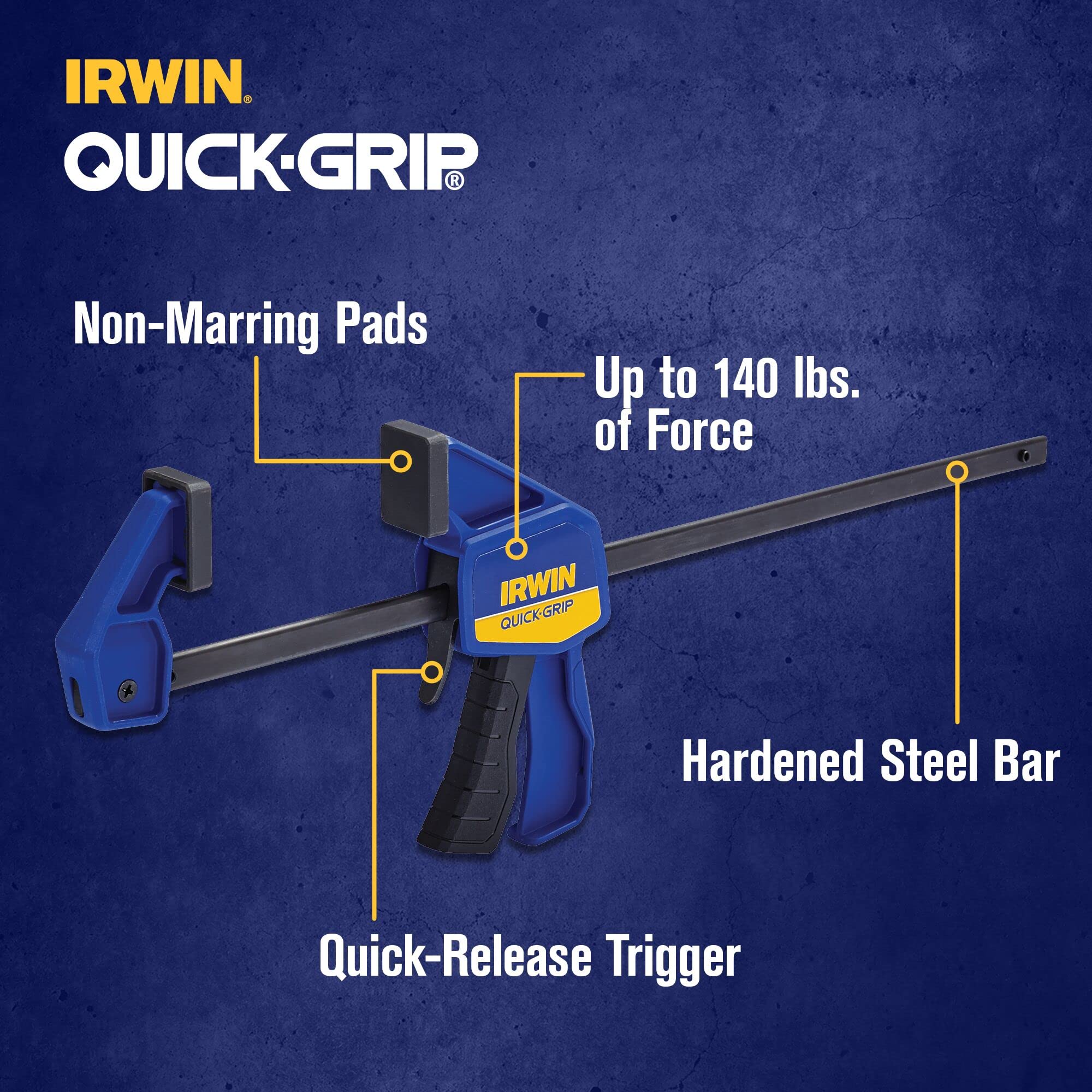 IRWIN QUICK-GRIP Bar Clamps for Woodworking, One-Handed, Mini, 6-Pack (1964749)