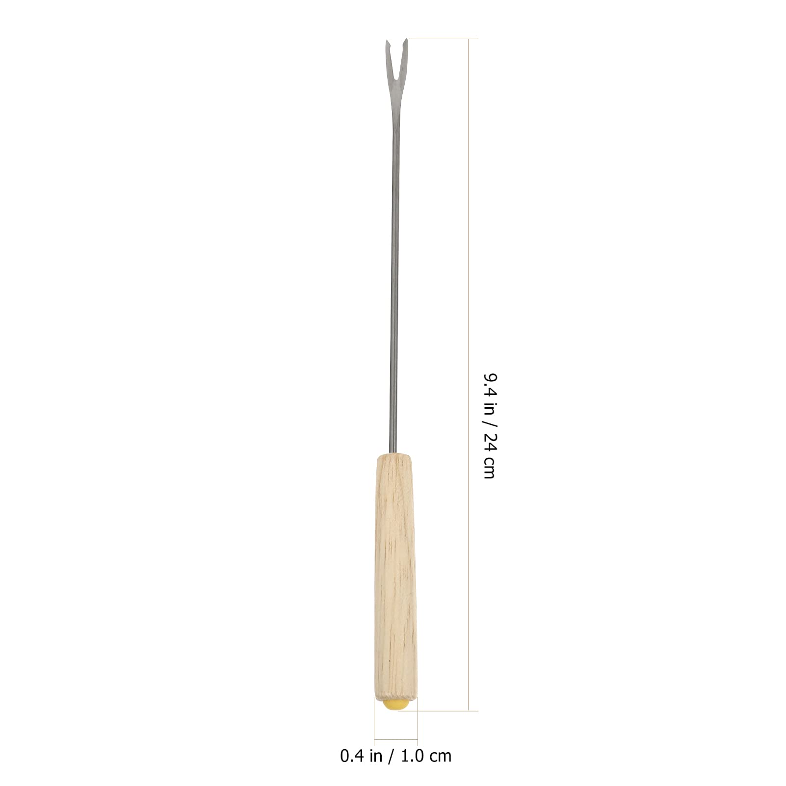 Hemoton 2Pcs hot Pot Fork Marshmallow Sticks Grilling Skewer Cake Forks Shish Kebab Grill Stainless Steel Barbecue Fork Kebab Sticks Roasting Stick Skewer raclette Tableware Chocolate Wood