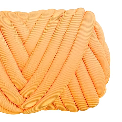 kowaku 250G Chunky Yarn Arm Knit Yarn Bulky Yarn Jumbo Tubular Yarn for Baskets Macrame Scarf, Orange