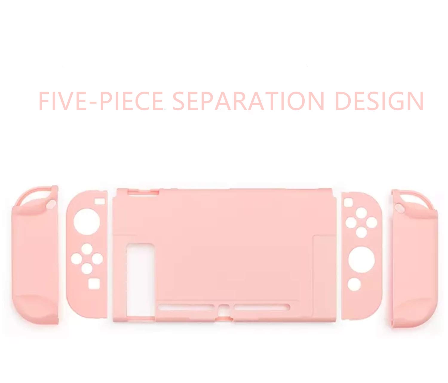 FANPL Pink Case for Nintendo Switch, Hard Shell Cute Protective Case Cover for Switch and Joy Con Controller with 2 Flower Thumb Grips - Comfortable Touch (Sakura Pink)