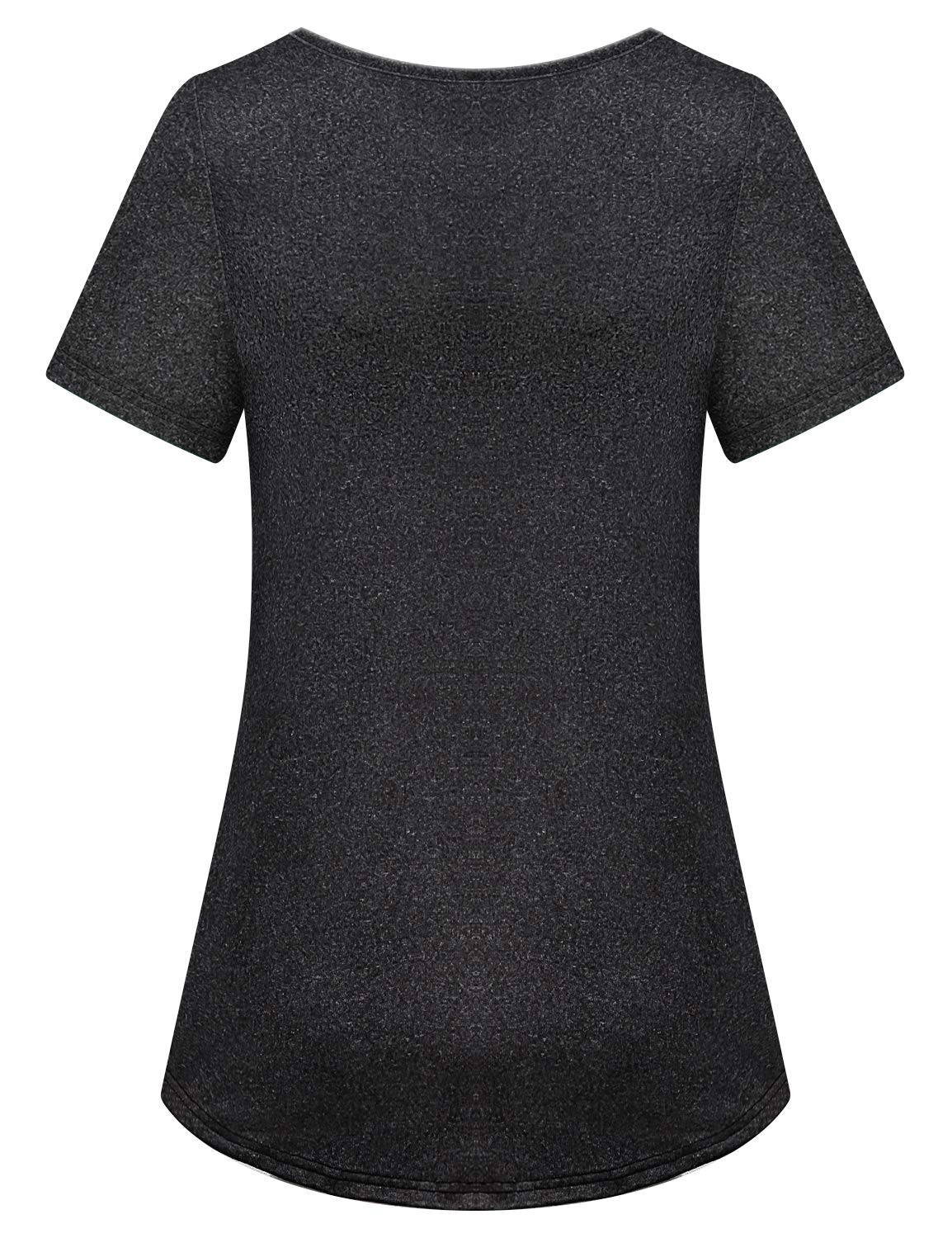 Dry Fit Shirt Women,Cucuchy Exercise Tops Loose Fitting Workout Shirts Short Sleeve Performance Yoga Tunics Oversized Outdoor Plus Active Tees Golf Cycling Hiking Clothes Black 2XL