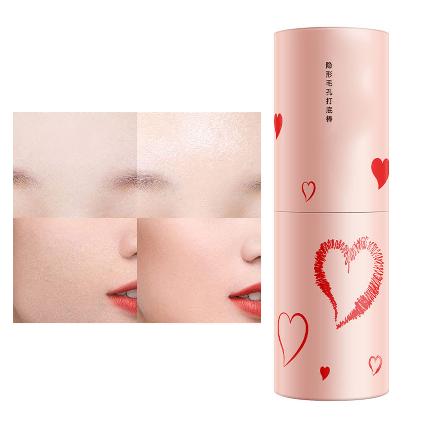 Fill Pores Foundation Stick Concealer Hydrating Shrink Pores Delicate Moisturizing Peel Makeup Isolation Makeup Fit AbY907 (Pink, One Size)