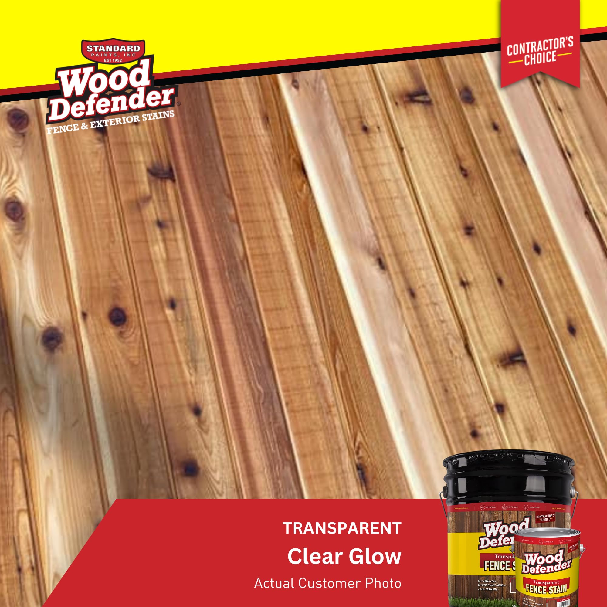Wood Defender Transparent Fence Stain Clear Glow 5-Gallon