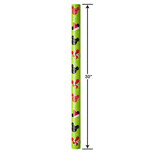 Papyrus Disney Wrapping Paper Bundle for Kids, Mickey Mouse and Christmas Decorations (2 Rolls, 60 sq. ft.)