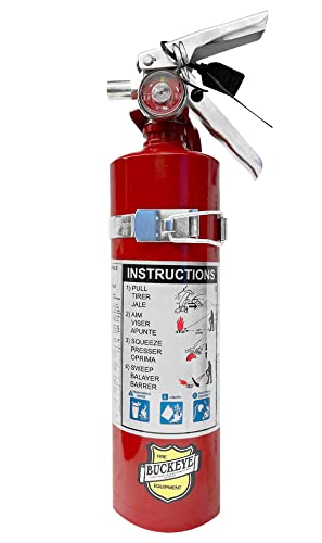 Dry Chemical 2.5 Pounds lbs Fire Extinguisher with Vehicle Bracket and Mobile Deals Adjustable Roll Bar Holder Mount Compatible with Jeep Wrangler Unlimited, CJ, JK, TJ - Durable Strap