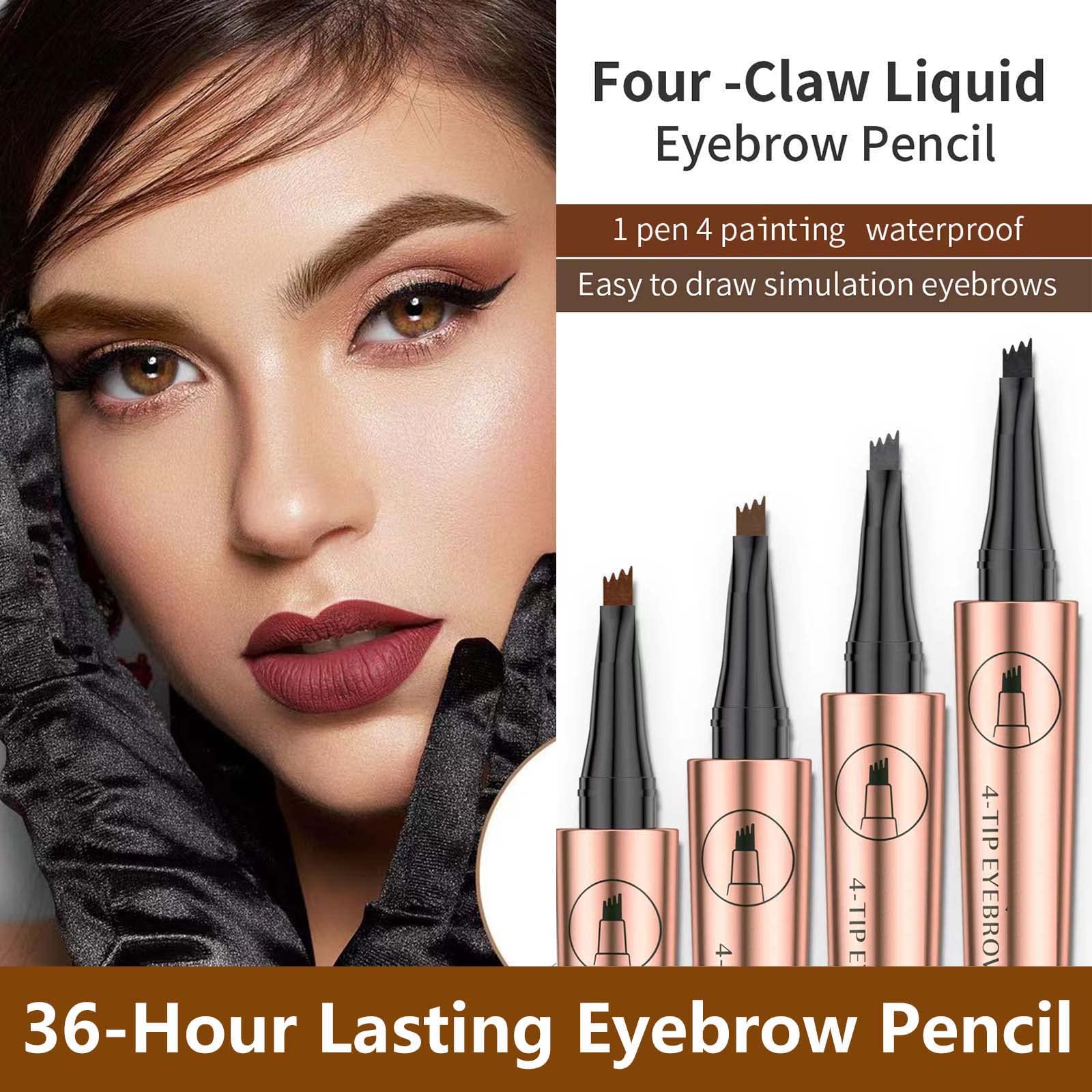 Eyebrow Pencil Eye Makeup Brow Pen with a Micro-Fork Tip Applicator Creates Lift Eyebrow Microblading Pen Eyebrow Tattoo Waterproof Long-Lasting Natural Eyebrow Hai (Light Brown # 01)