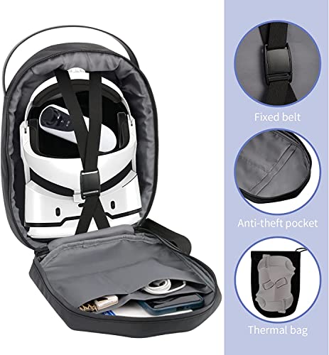 JILUDI Hard Shell Carrying Case Compatible with Oculus Quest VR Gaming Headset and Touch Controllers Accessories,Crossbody Shoulder Chest Backpack Suitable for Travel and Home Storage- Black