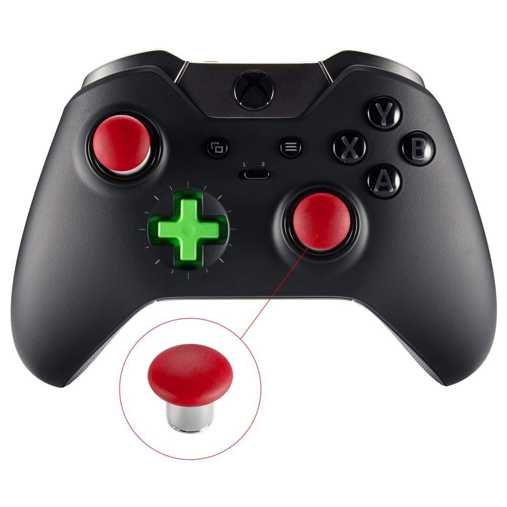 E-MODS GAMING 6 in 1 Swap Thumbstick Grips Replacement Parts for Xbox One Elite Controller (Model1698)- Red