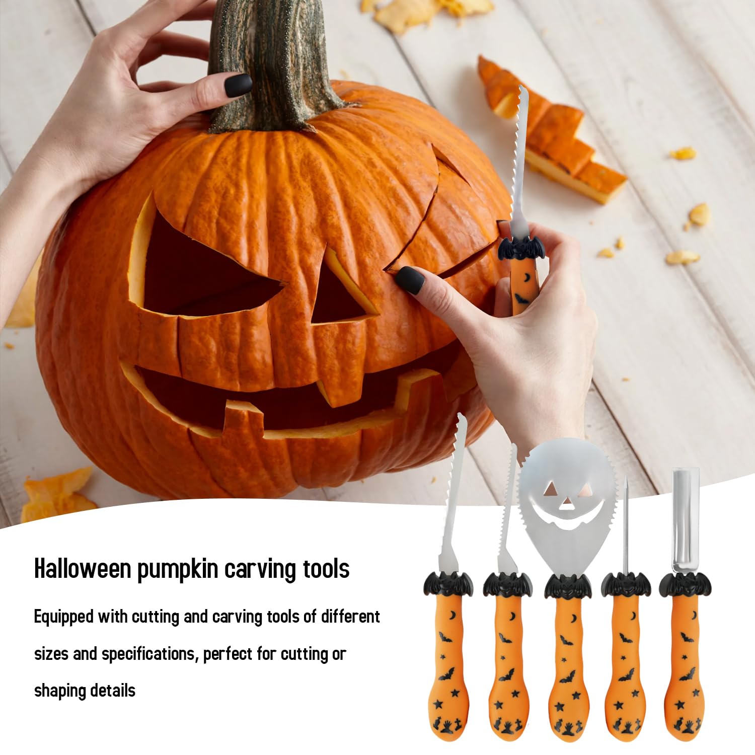 NDLBS Pumpkin Carving Tools Halloween 11 Pcs Professional Pumpkin Carving Set with Storage Bag Upgraded Pumpkin Carving Kit for Halloween Decorations Jack-O-Lanterns Pumpkins