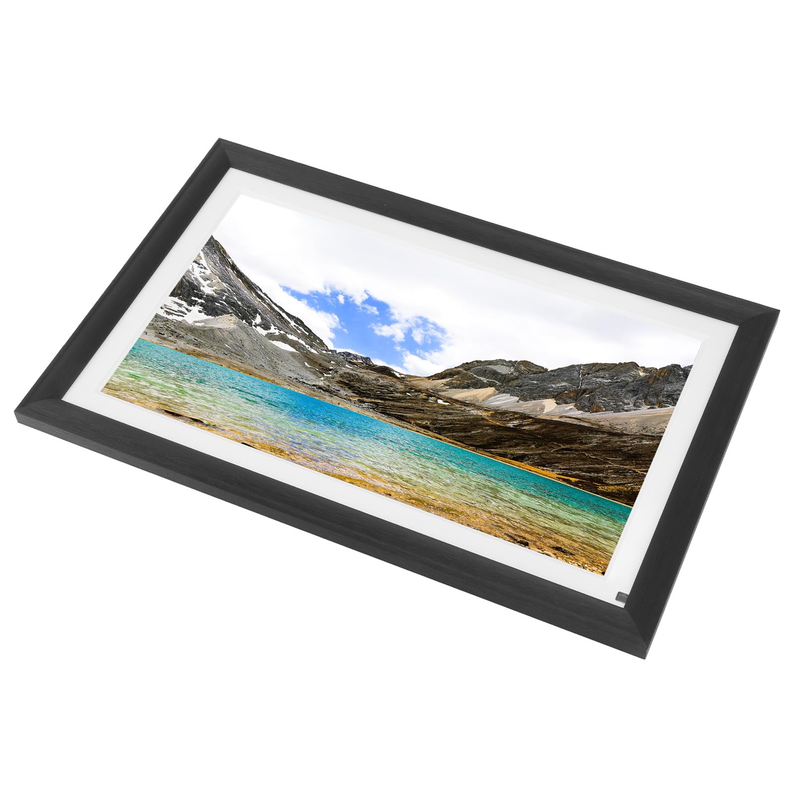 Electric Album, 100β240 V, Auto Photo Rotation, 15.6 in. Electric Photo Frame Wooden Frame for Home (US Plug)