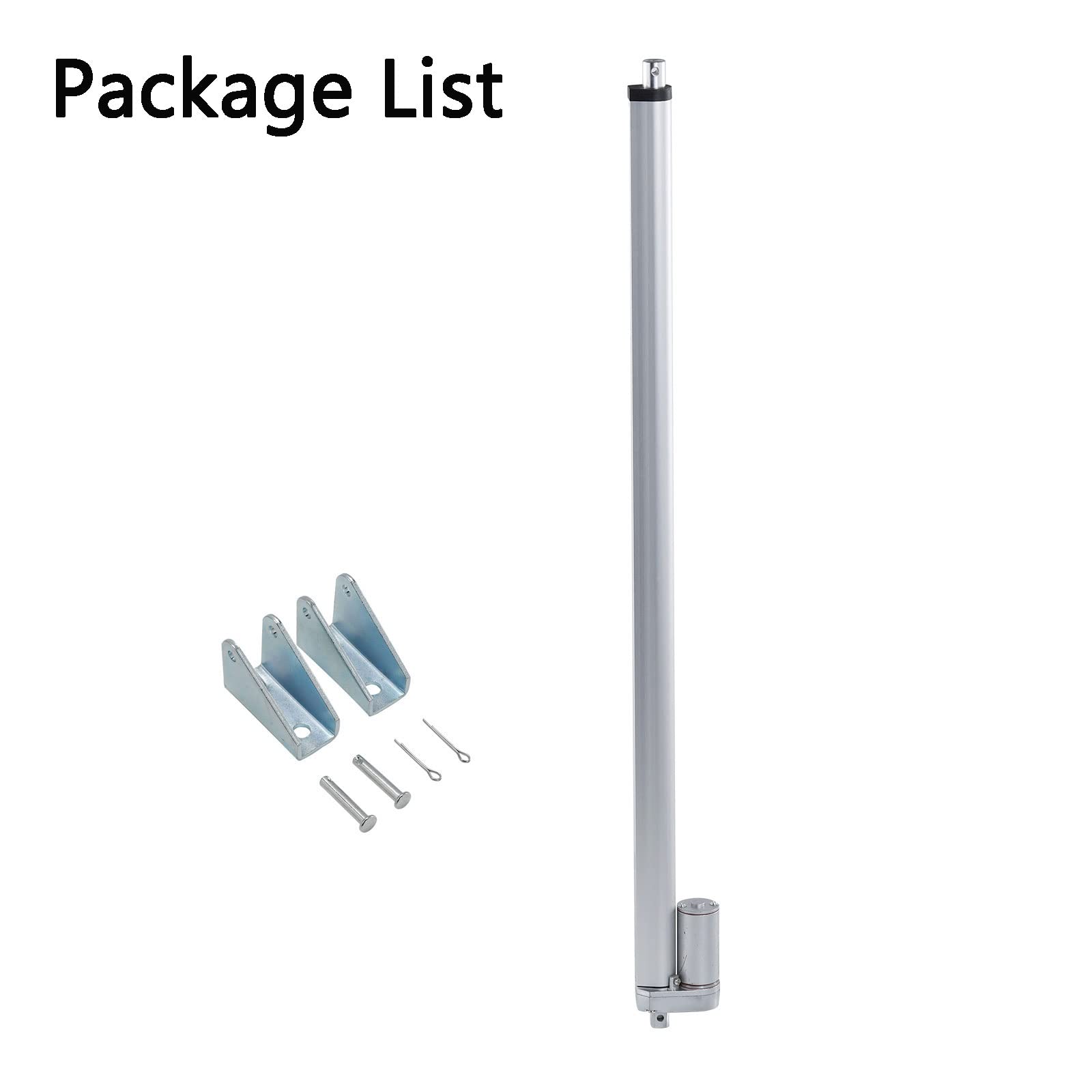 JQDML Electric Linear Actuator DC Motor 12V, 40 inch Long Stroke, Force 27lbs, Fast Speed 3"/sec, with Mounting Bracket for TV Table Lift, Door Opener and Home Automation (40"-12V-27lbs)