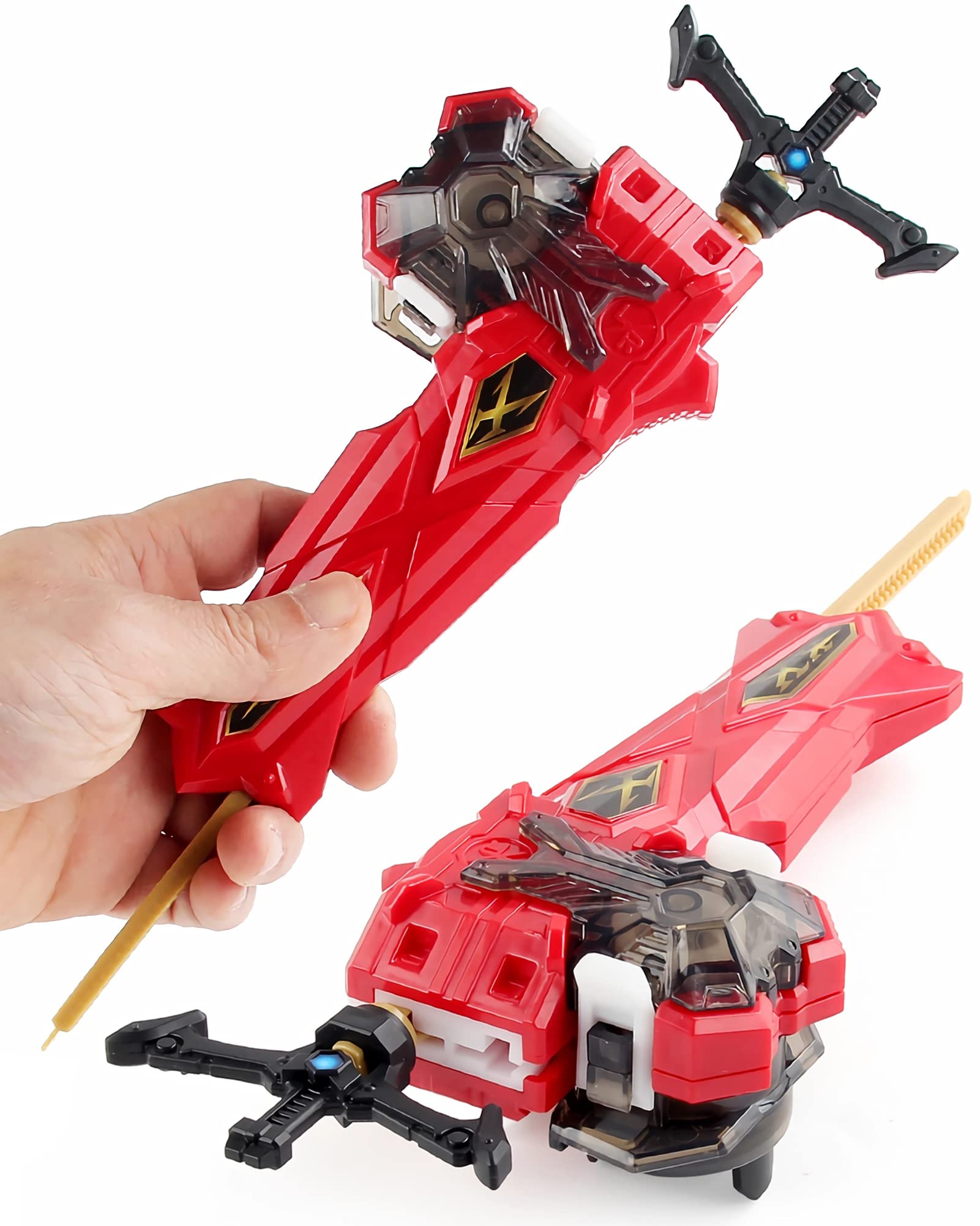 Desamvap Bey Battling Tops Burst B-206 Barricade Lucifer Illegal Bearing Mobius-10 with Sword Launcher Battle Game Set Right Spin DB Dynamite Layer System, Toys Gifts for Kids Children Boys
