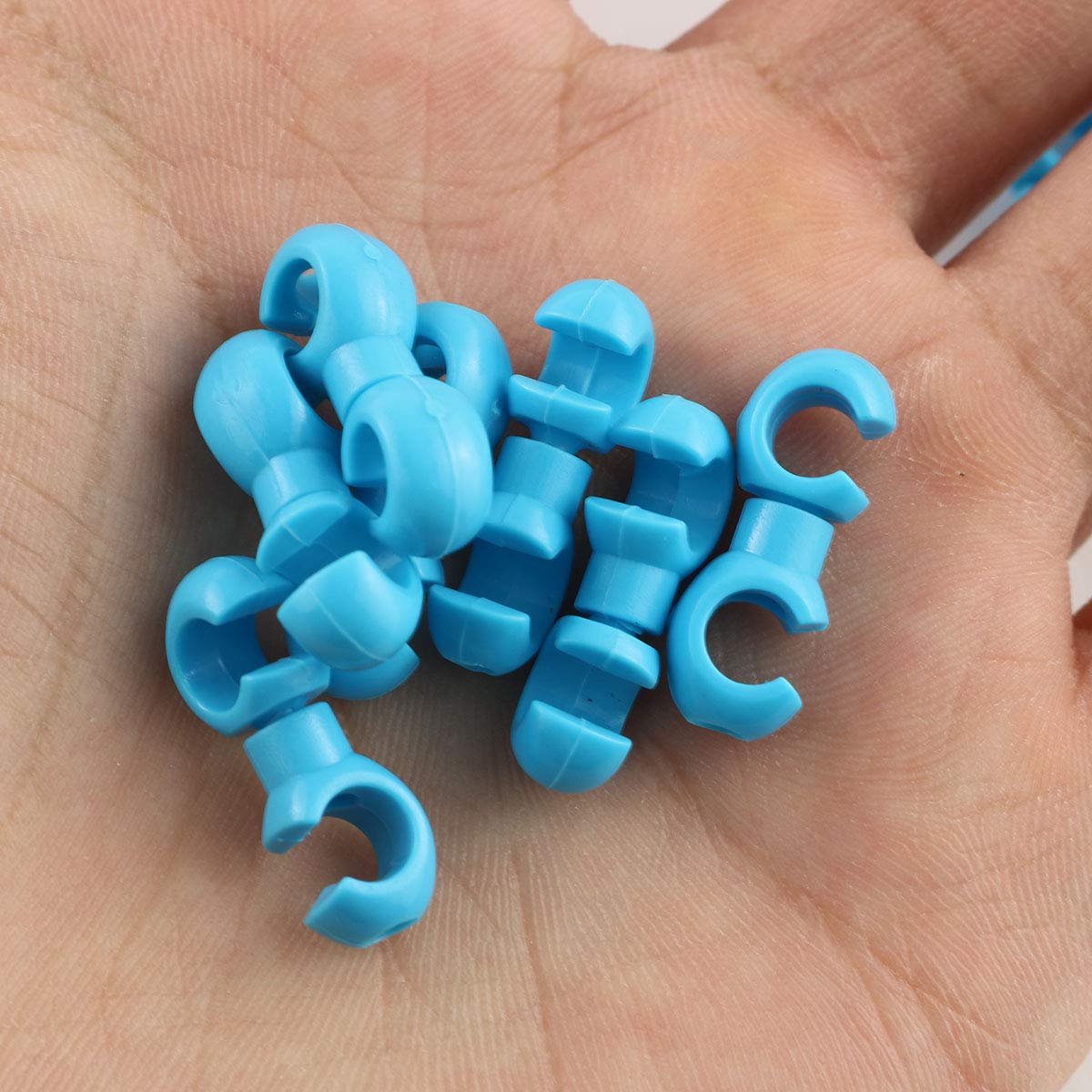 E-outstanding 12pcs Bike MTB Brake Gear Housing Fixing Holder Guide S Style Buckle Clips Blue Bicycle Cable Clips Rotating S-Hook Organizer