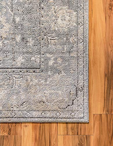 Rugs.com Oregon Collection Rug – 8' x 10' Gray Low-Pile Rug Perfect for Living Rooms, Large Dining Rooms, Open Floorplans