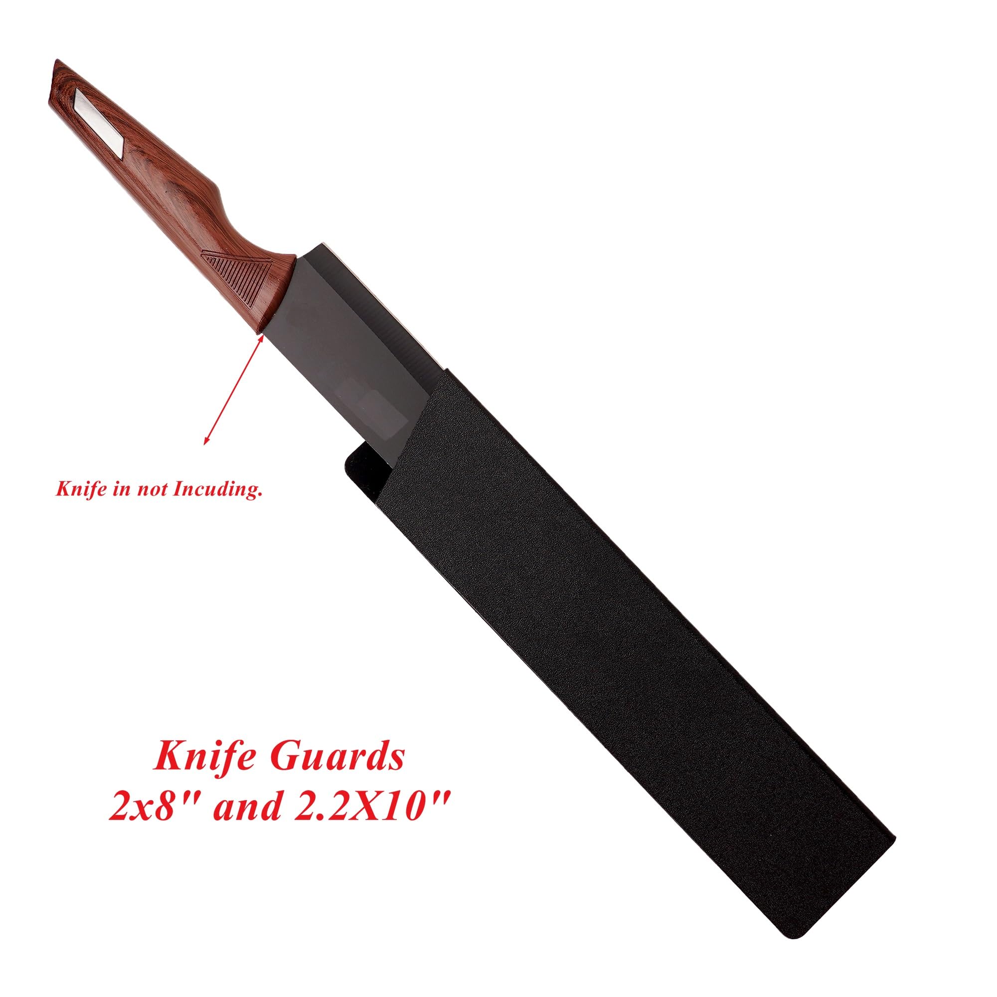 Rwraps 2Pack Knife Guards, 2x8" and 2.2X10" ABS Universal Knife Cover Blade Protector Non-Scratch Felt Lining Chef Knife Sheath