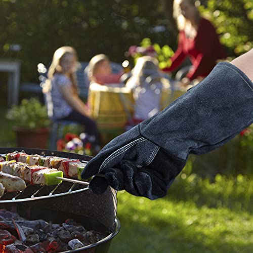 Haulonda Welding Gloves,16inch 932°F Fire/Heat Resistant Gloves for Forge Tig Mig Fireplace Grill BBQ Stove Oven Baking,Pruning flowers Gardening Campfire