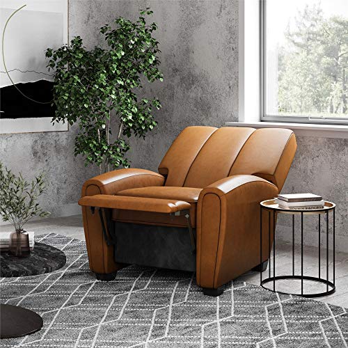 DHP Vertical Pushback, Camel Faux Leather Recliner