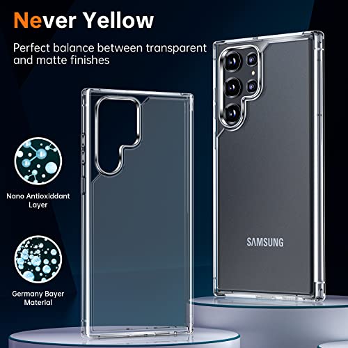 LK for Samsung Galaxy S23 Ultra Case, [Military Grade Drop Protection] [Not Yellowing] Matte-Finish, Shockproof, Anti-Scratch Protective Case for S23 Ultra 5G, Matte Clear