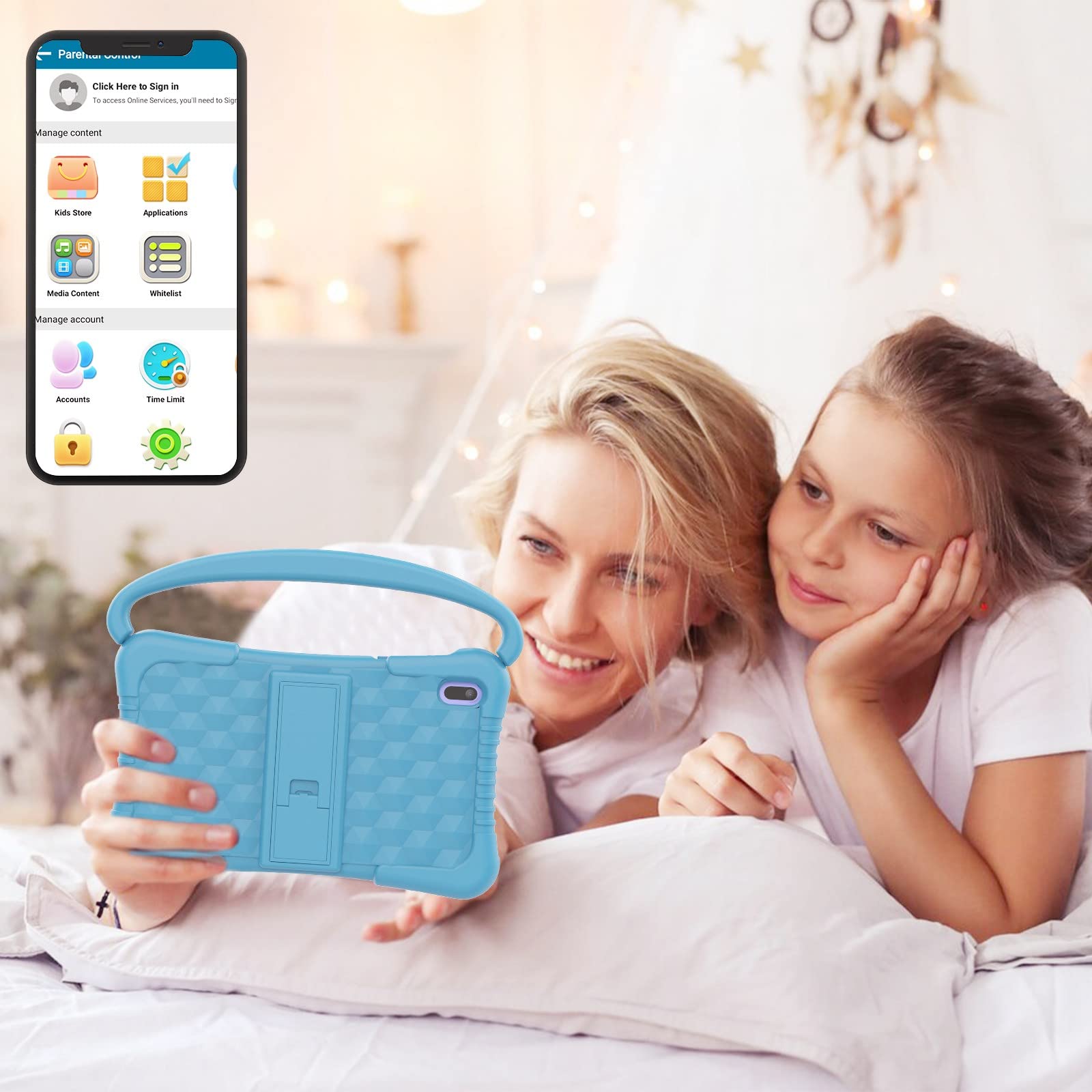 IWGGO Kids 7-inch Tablet with 32GB Storage, Dual Camera, Android 11, Parental Controls, Toddler-friendly