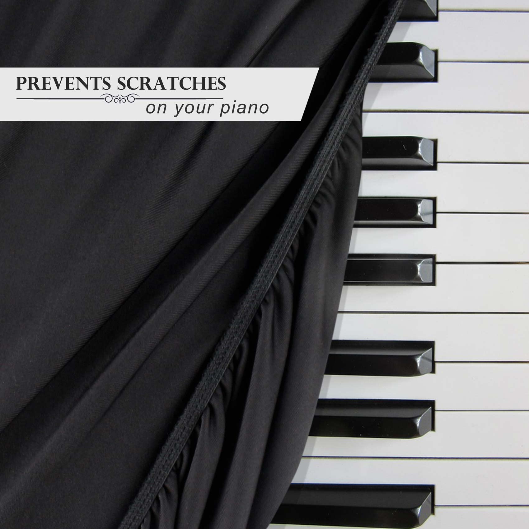 Explore Land Stretchy 88 Keys Piano Keyboard Dust Cover with Music Stand Opening for Digital Electronic Piano (88, Black)
