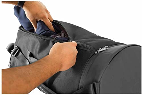 EASTON RETRO Bat & Equipment Duffle Bag, Baseball Softball, 2 Bat Sleeves, Vented Shoe Compartment, Easy Gear Access with Full Length Side Zipper, Shoulder & Backpack Straps, Fence Hook, Heather Grey