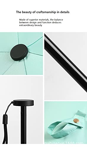 Ultra-light travel umbrella, foldable, ultra-compact and portable, carbon fiber shaft, anti-ultraviolet and windproof umbrella (Pea green)