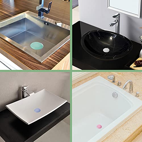 JdikGdik 5 Packs Sink Stopper Silicone Bathtub Stopper,Kitchen Sink Drain Strainer,Bathroom Drain Plug Drain Stopper,Shower Drain Sink Cover with Hair Strainer, Laundry Sink Drain Stopper (5 Colors)