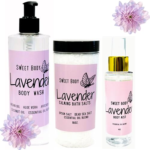 Sweet Body LAVENDER Soft & Fresh Women’s Body Mist, Fine Fragranced Body Perfume Misting Spray, Sensual light scent Fragrance, Hair & Body Spritz Essential Oils 4oz. (Lavender) Pack of 1