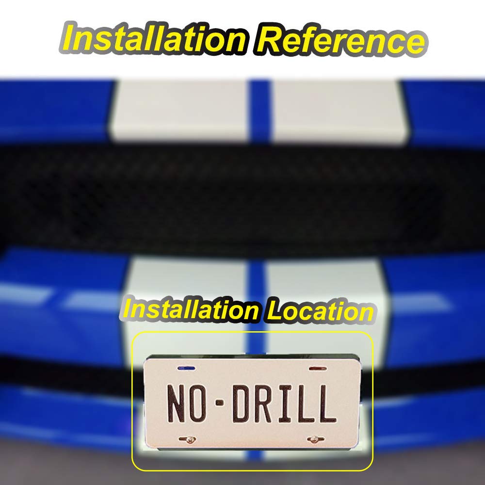 Dasen Lower Grille Front License Plate Mount Bracket Removable Compatible with 2015-2021 Ford Mustang Shelby GT350/GT350R - No Drilling
