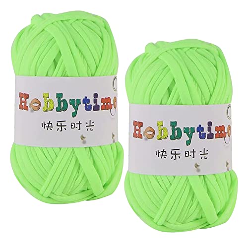 T-Shirt Yarn for Crocheting Beginners Solid Color Knitting Crochet Yarn Super Bulky T-Shirt Yarn for Crocheting Bags Blankets Cushion Stuffed Animals DIY Handmade Projects, 100g x 2 Balls