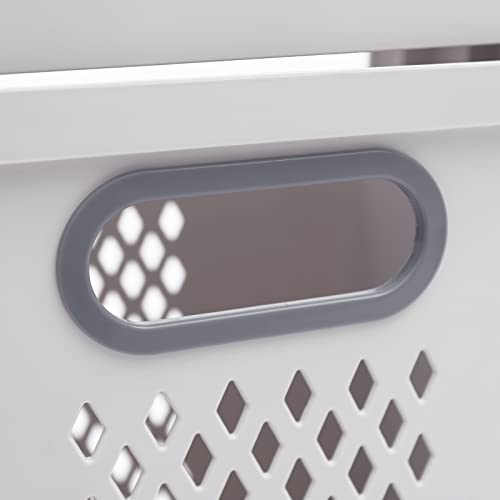 Movable Household Double Laundry Basket Bathroom Clothes Storage Basket with Wheels and Handles Washing Cloths Storage Hamper for Bedroom, Laundry Room, Bathroom