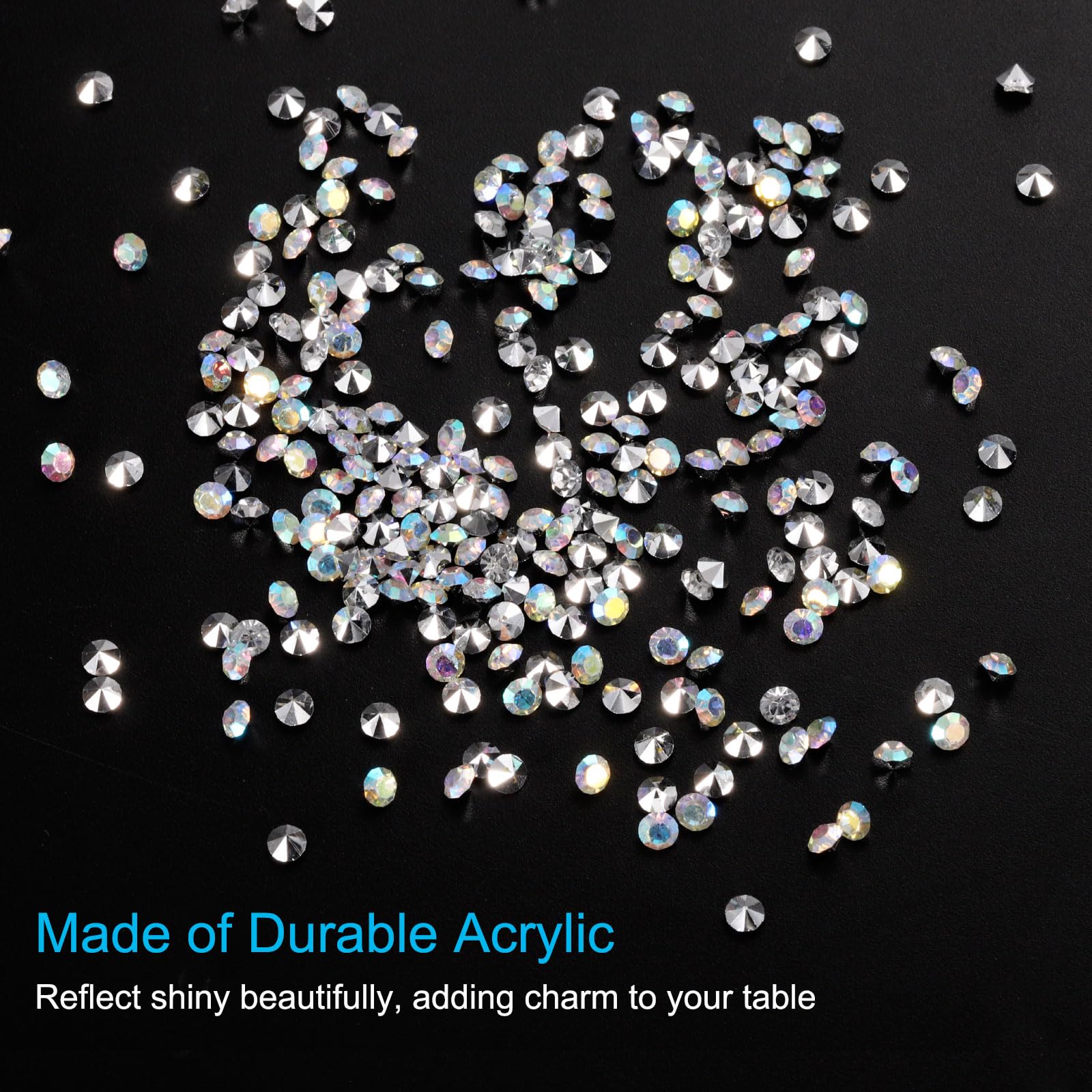 PATIKIL 14000Pcs Wedding Table Scatter Confetti Crystals 3mm Acrylic Diamonds Vase Fillers Gems for Table Centerpiece Decorations Bridal Shower Party, Silver AB