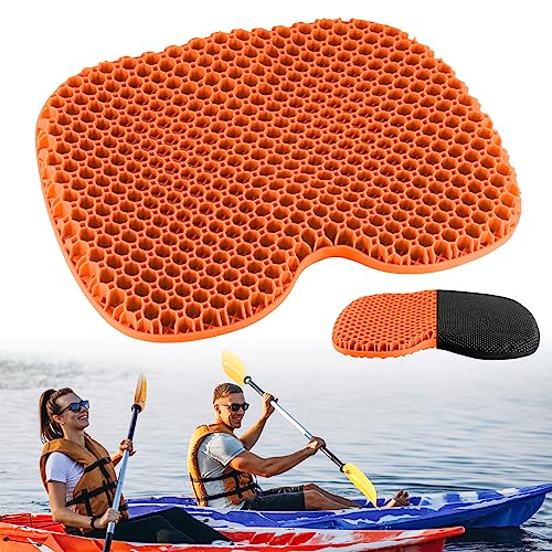 NewBEP Anti Slip Gel Kayak Seat Cushion, Thick Waterproof Kayak Seat Pad Soft Support & Breathable with Non-Slip Cover for Sit in Kayak Chair, Canoe, Boat