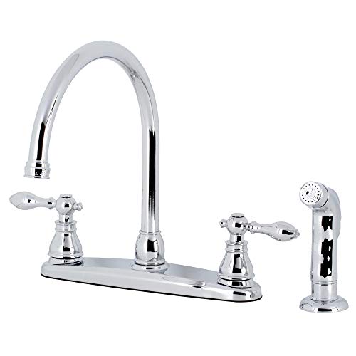 Kingston Brass KB721ACLSP American Classic Centerset Kitchen Faucet with Side Sprayer, Polished Chrome