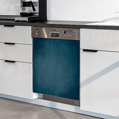 Dishwasher Magnet Cover Grungy Blue Texture Distressed Style Magnetic Refrigerator Stickers Decorative Appliance Cover Fridge Panels Metal Door Garage 23x26in