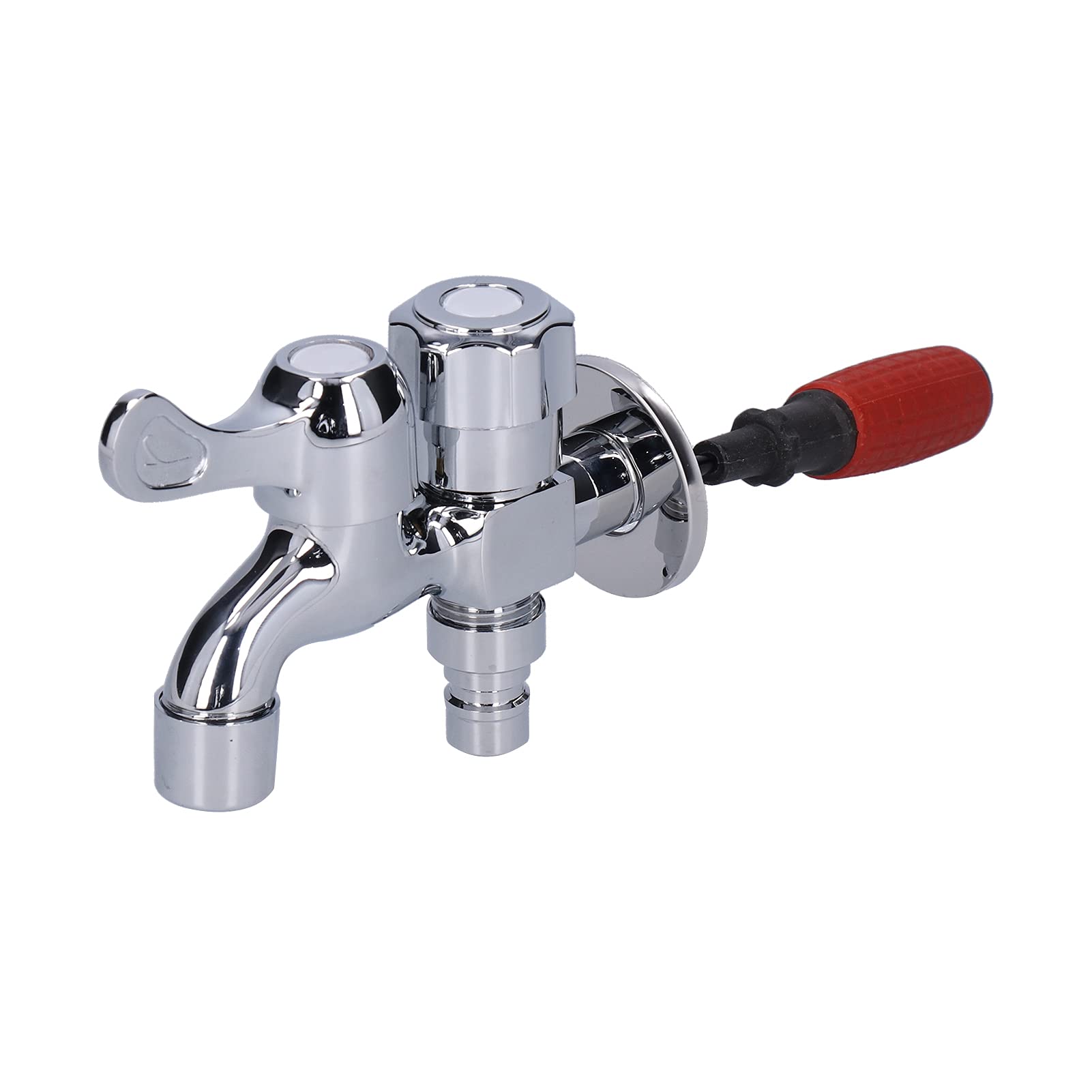 Double Use Tap Water Tap, G1/2 Male Thread Faucet Stainless Steel Double-Use Water Tap, Water Saving Faucet for Washing Machines Garden Irrigation Supplies